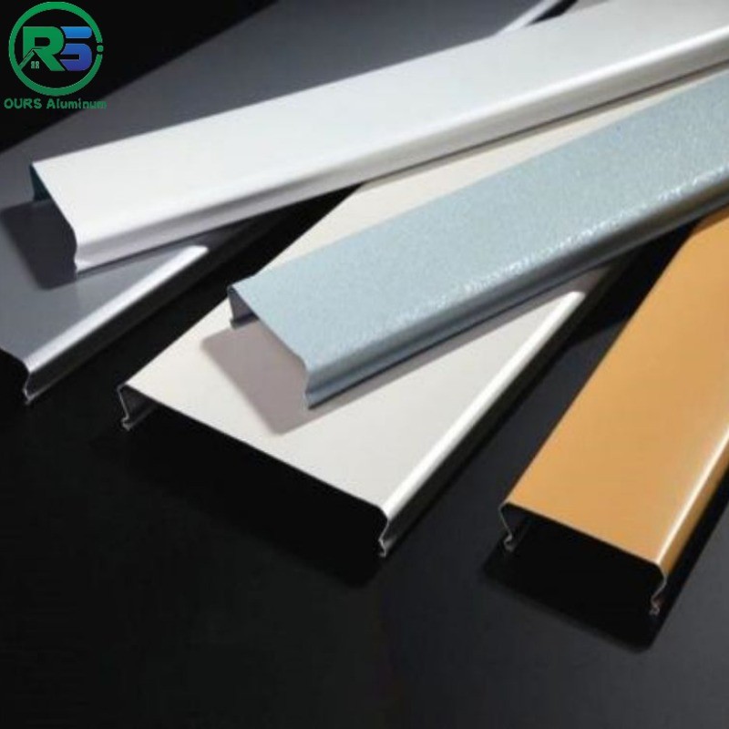 White Suspended Aluminium Strip Ceiling Interior Decoration 100mm 150mm ...