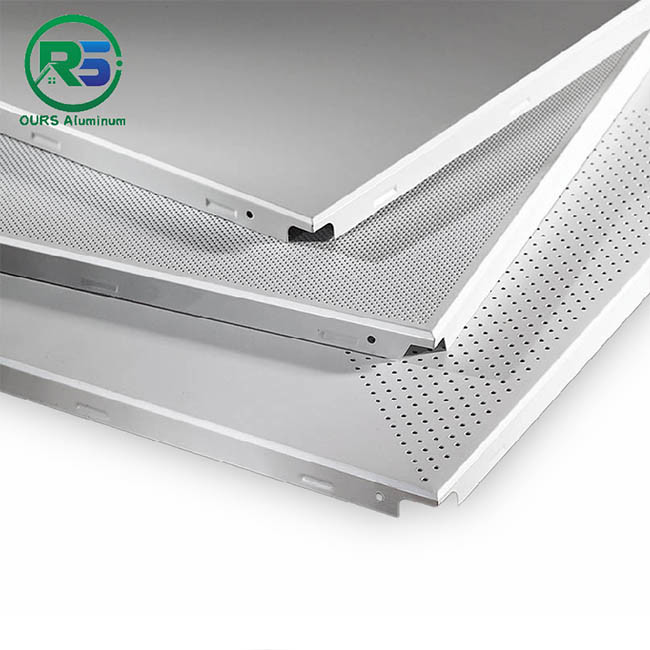 Waterproof White Metal Clip In Ceiling Tiles 0.6mm Perforated Metal ...