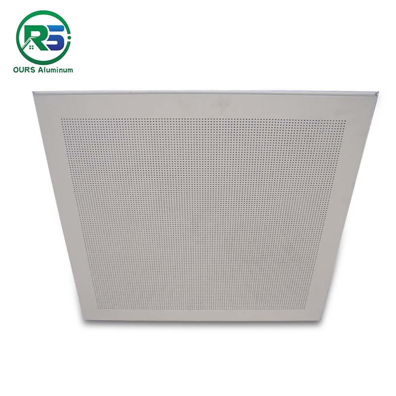 Acoustic Fireproof 595 X 595mm Perforated Metal Ceiling Tiles With ...