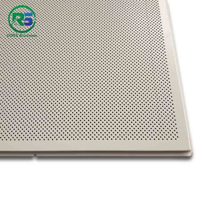 Acoustic Fireproof 595 X 595mm Perforated Metal Ceiling Tiles With ...